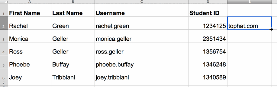 Professor: Creating Student Email Addresses Using Excel's Concatenate ...