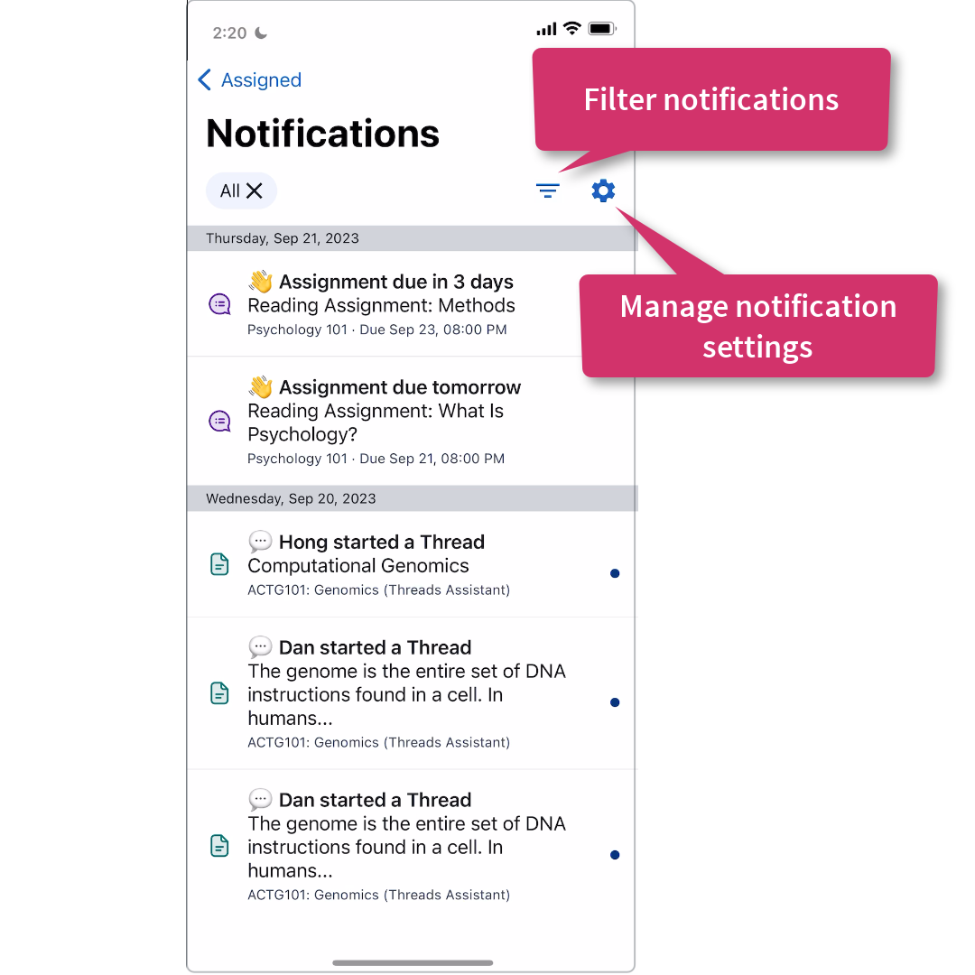 Student: Push Notifications