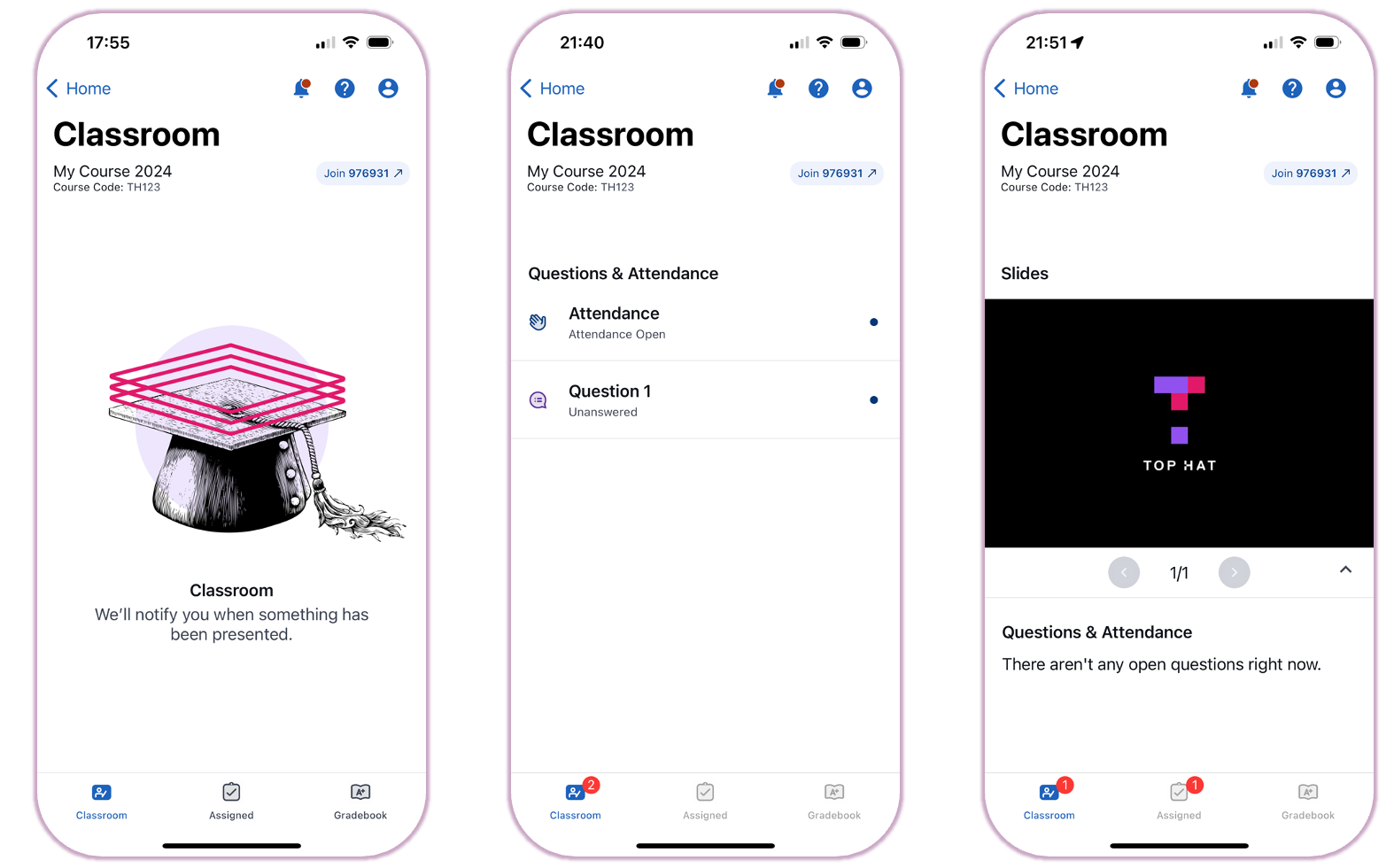 Student: Top Hat Classroom