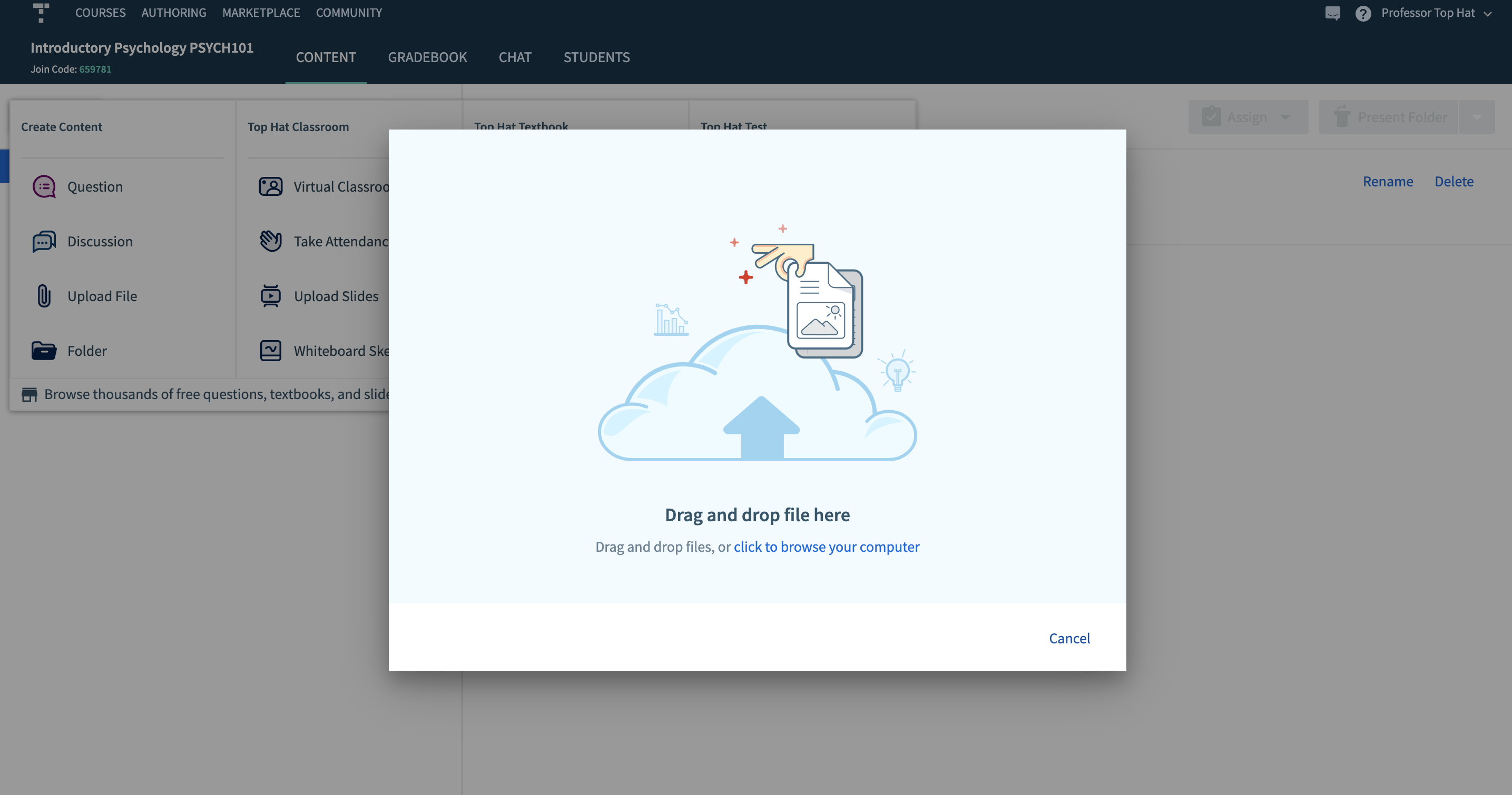 Educator: Uploading files