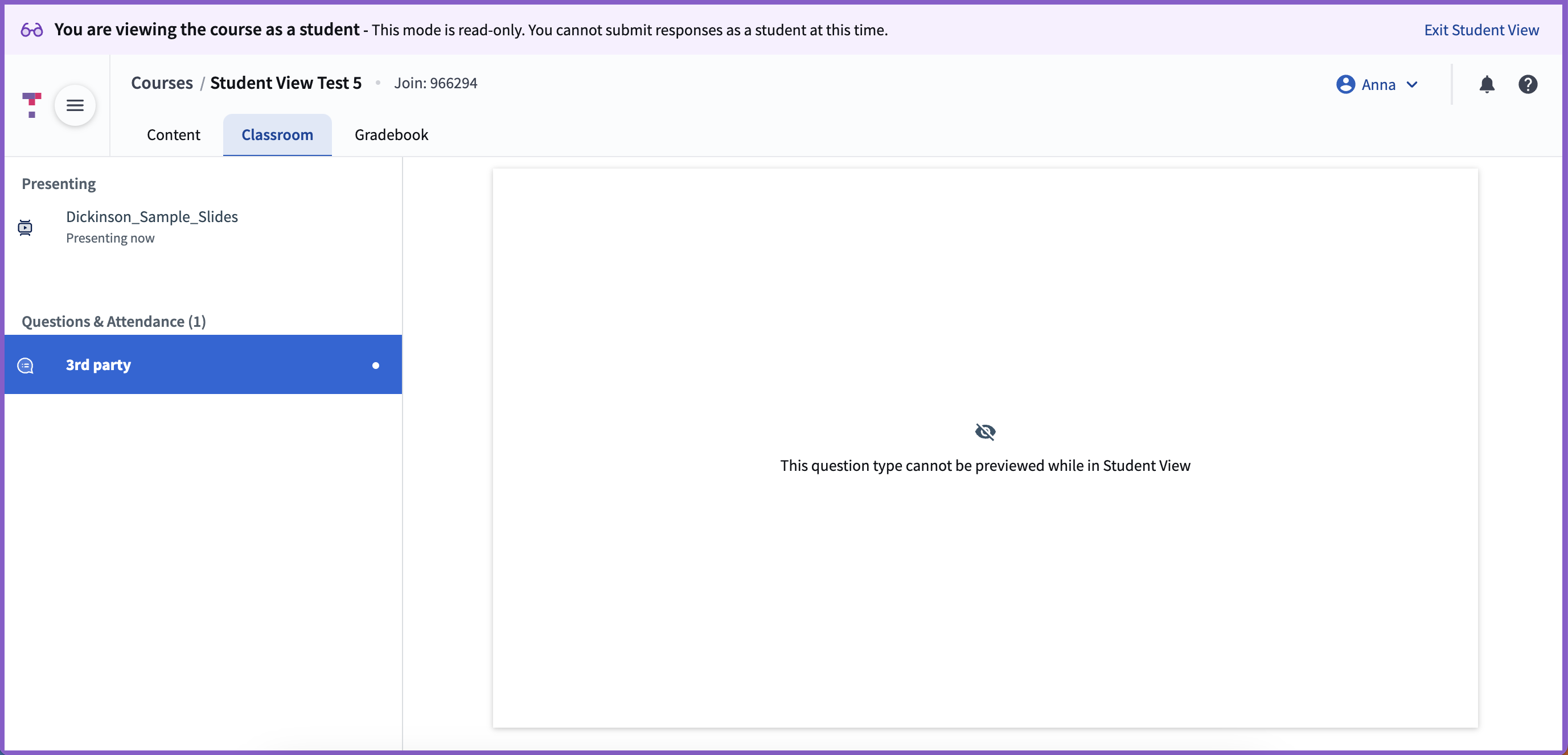 Educator: Student View