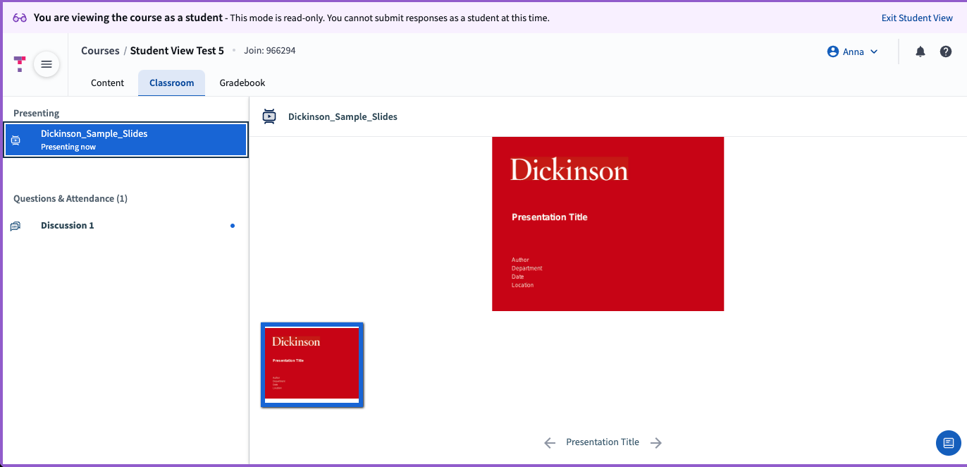 Educator: Student View