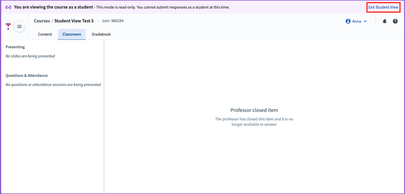 Educator: Student View