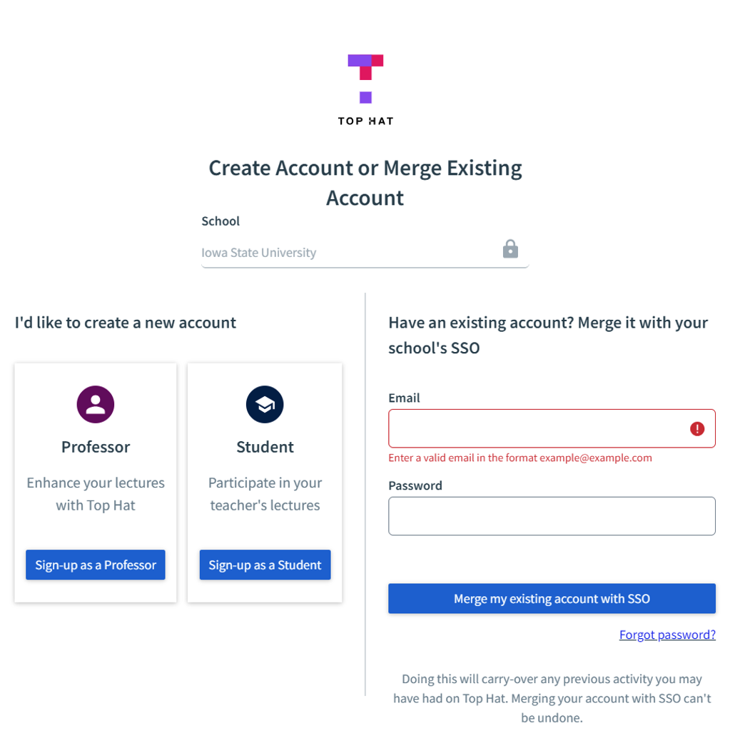 Iowa State University - Single Sign-On Account Setup
