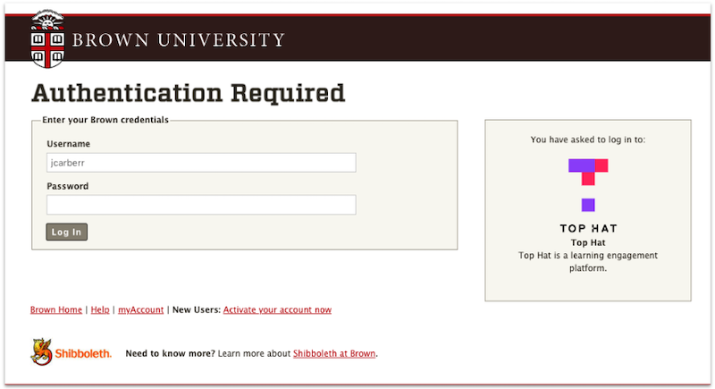 Brown University - Single Sign-On Account Setup