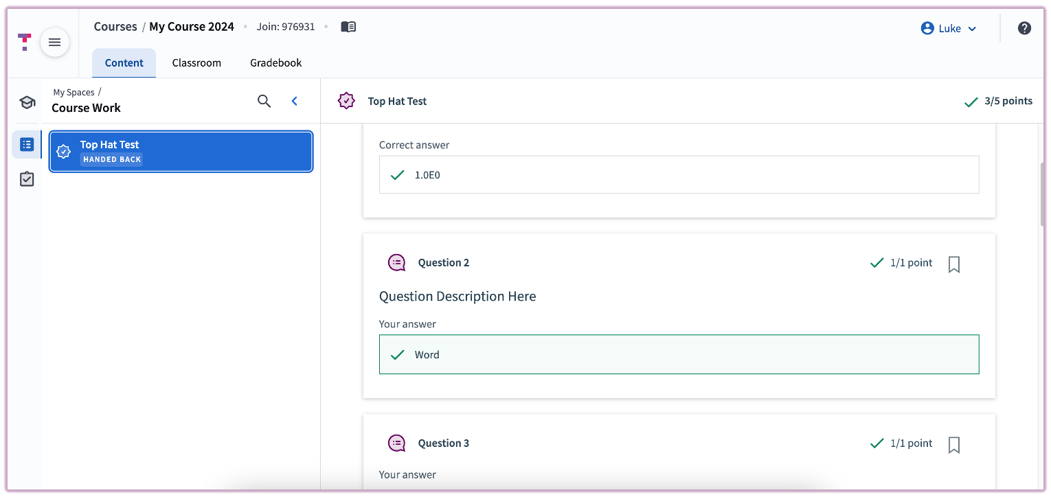 Student: The Gradebook