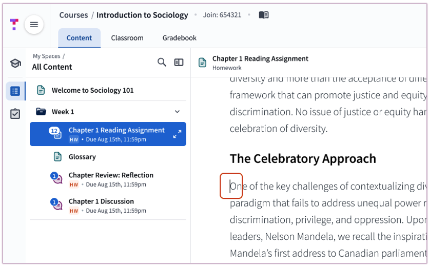 Student: Pages (Course Work, Assignment Status and Page Tools)