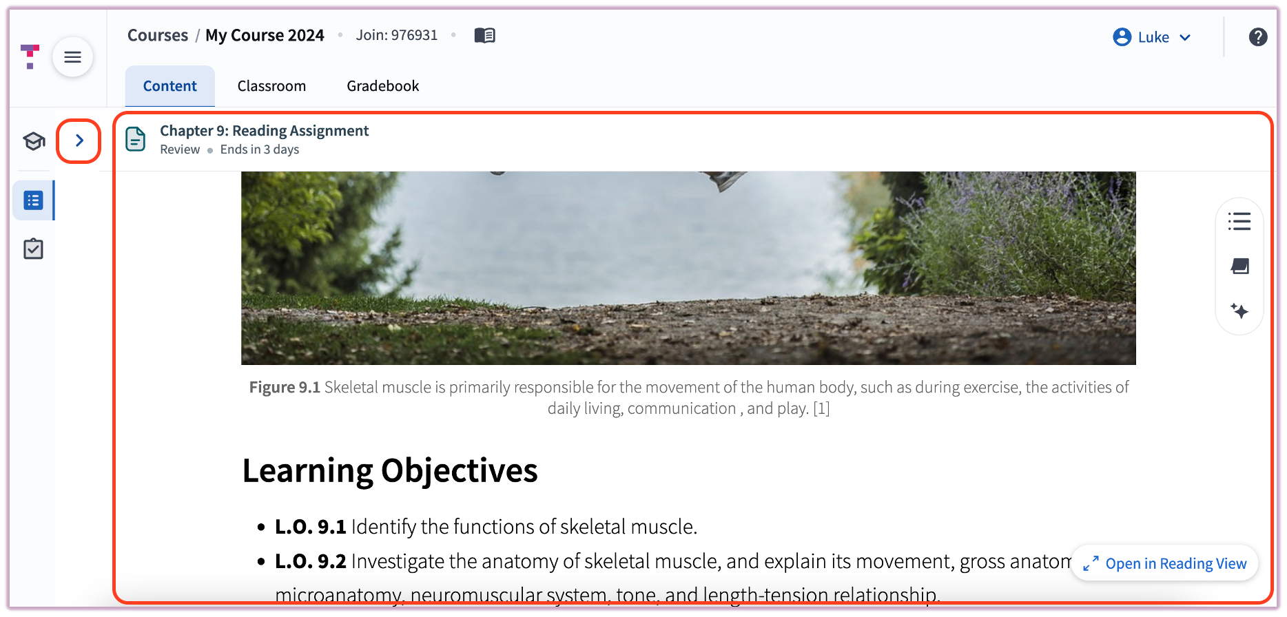 Student: Content Spaces