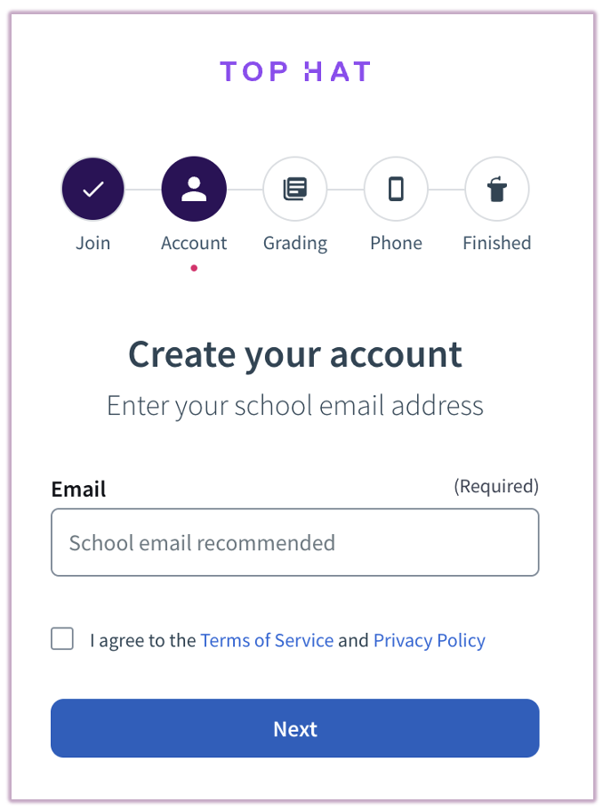 Student: Creating an Account