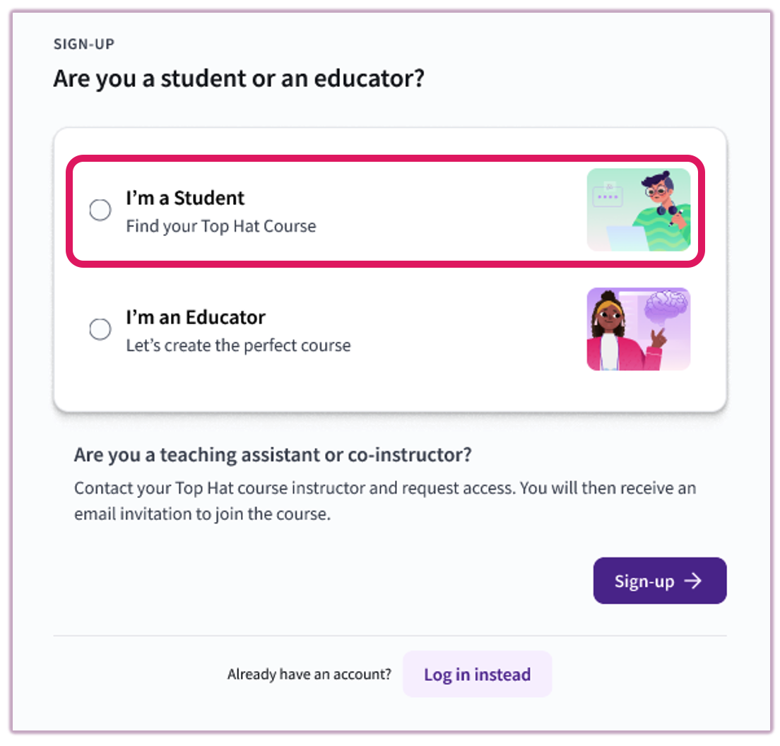 Student: Creating an Account