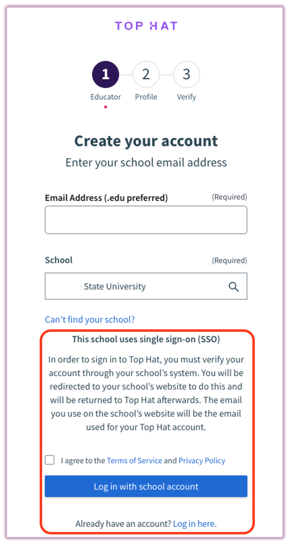 Educator: Creating an Account