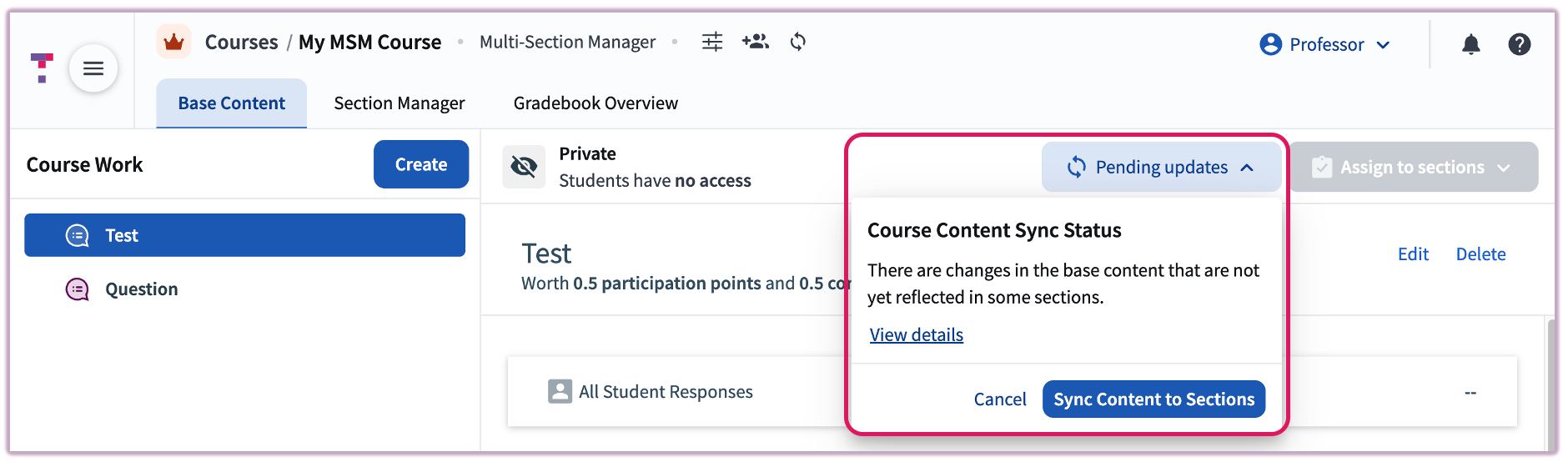 Educator: Multi-Section Courses (MSM)