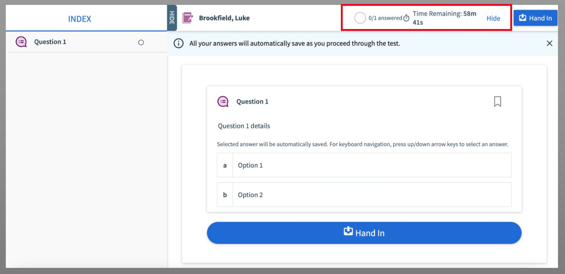 Student: Tests (Exams, Quizzes and Tests)