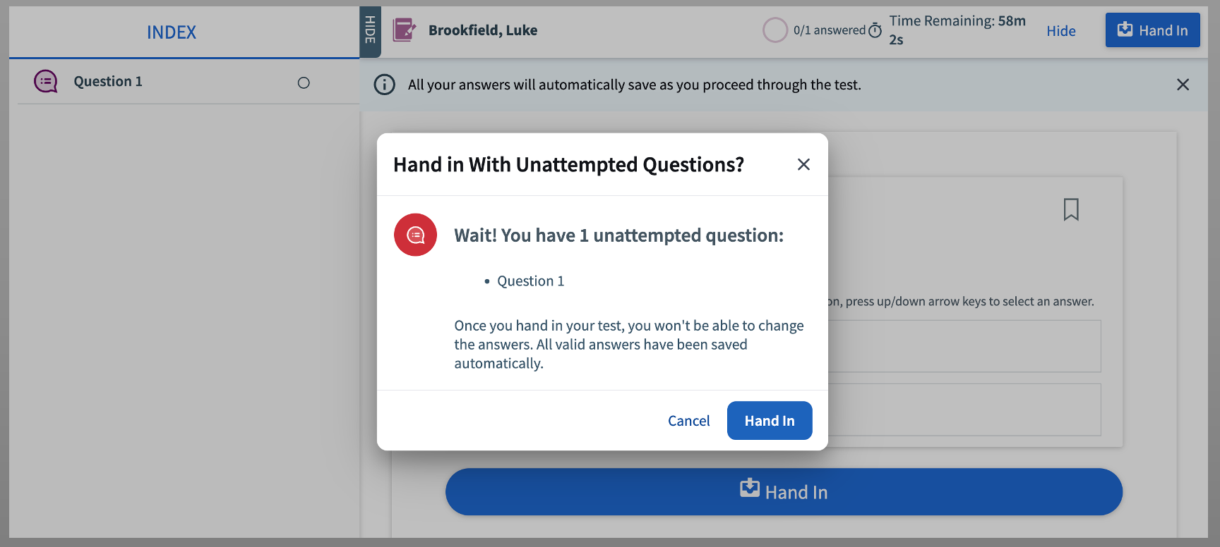 Student: Tests (Exams, Quizzes and Tests)
