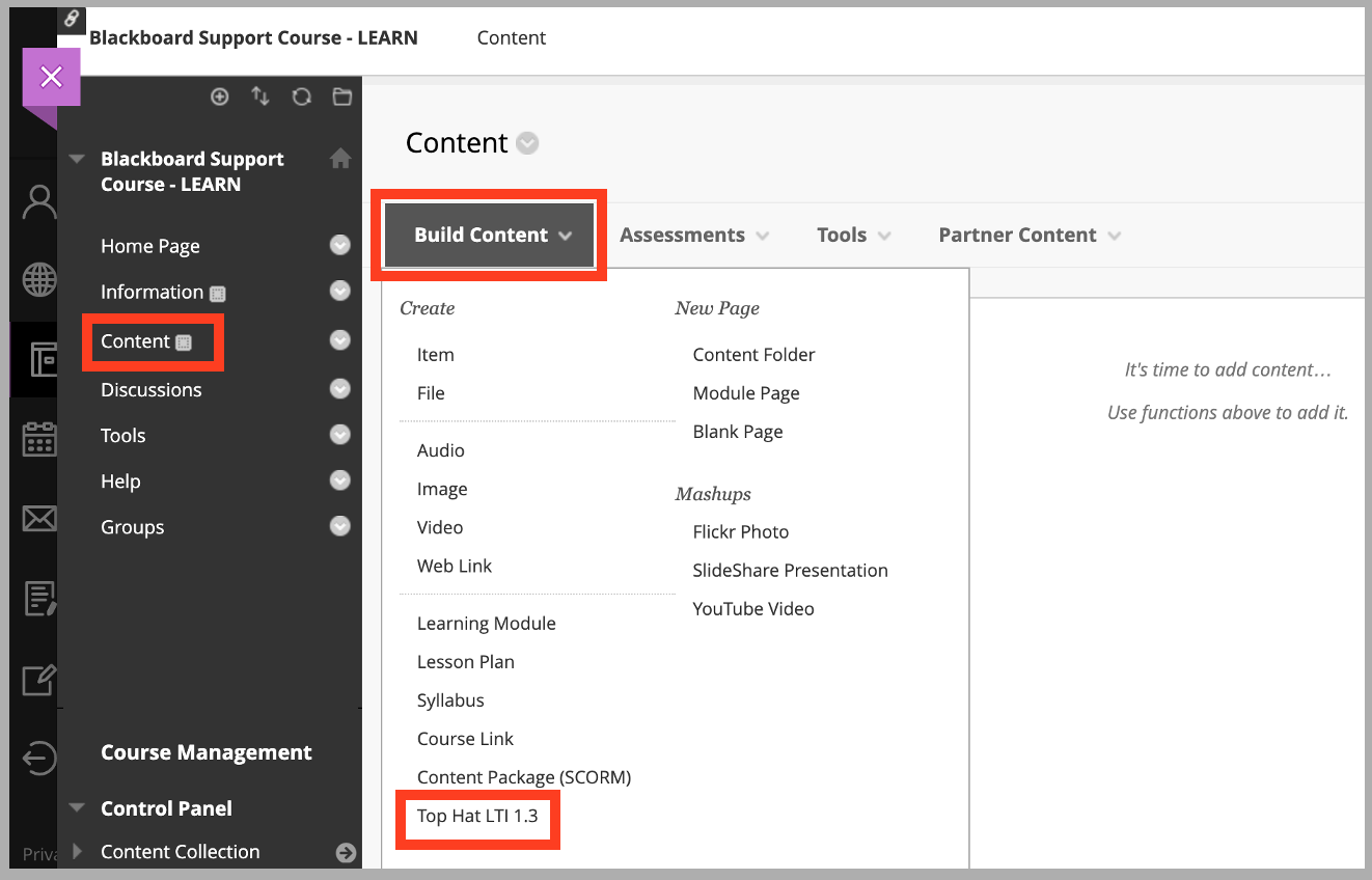 Educator: Blackboard LTI 1.3 (Connecting Courses, Syllabus Insert, Deep ...