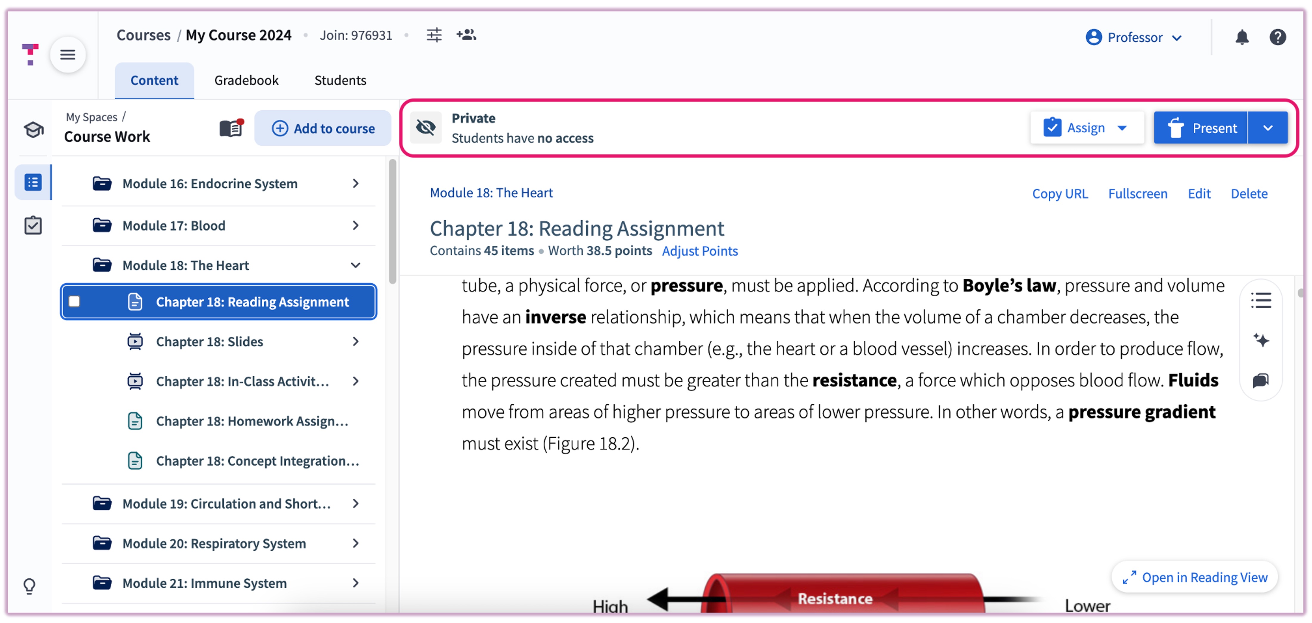 Educator: Content Spaces